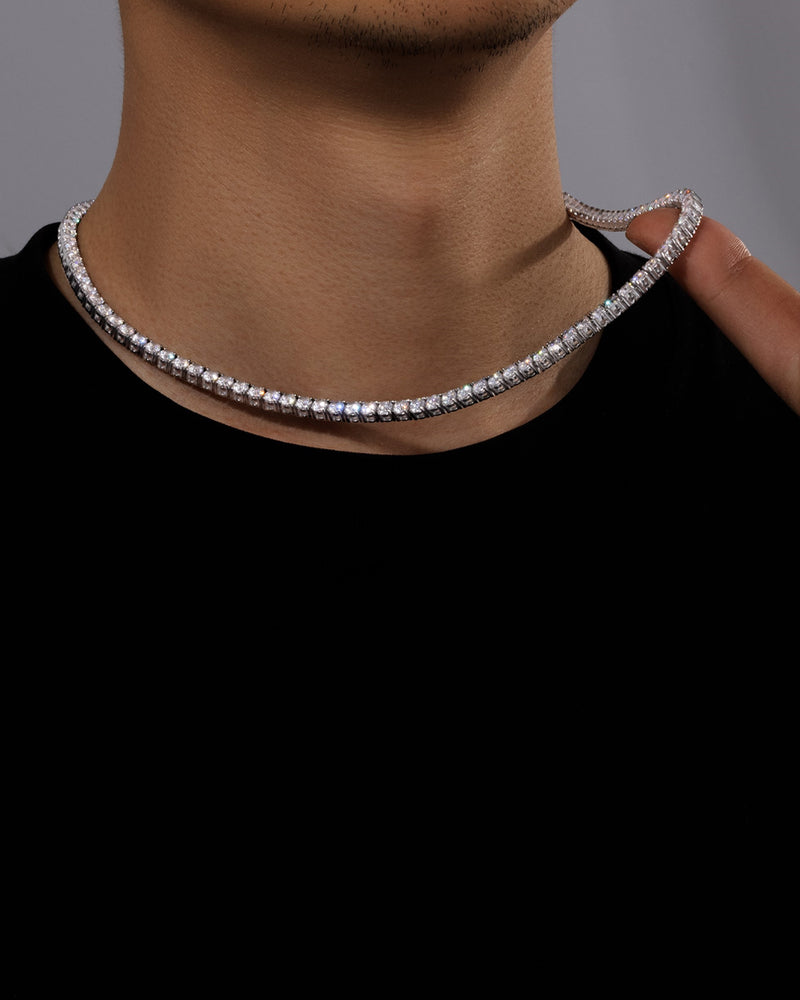 DIAMOND TENNIS CHAIN. - 4MM 925 STERLING SILVER MOISSANITE | Drippy ...