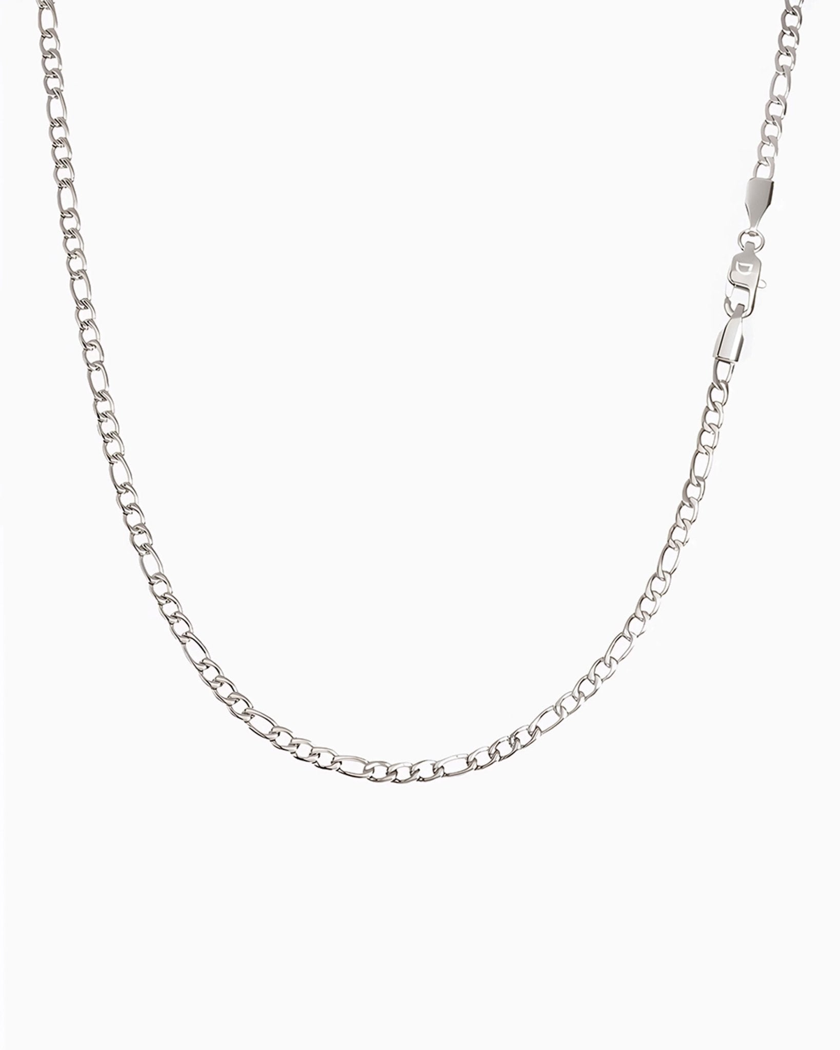 CLEAN FIGARO CHAIN. - 3MM WHITE GOLD | Drippy Amsterdam