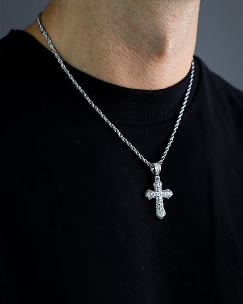 FROSTY CROSS PENDANT. - WHITE GOLD | Drippy Amsterdam