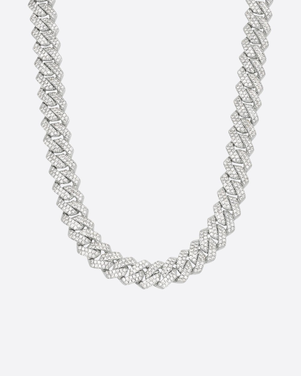 MOISSANITE CUBAN CHAIN. - 14MM WHITE GOLD | Drippy Amsterdam
