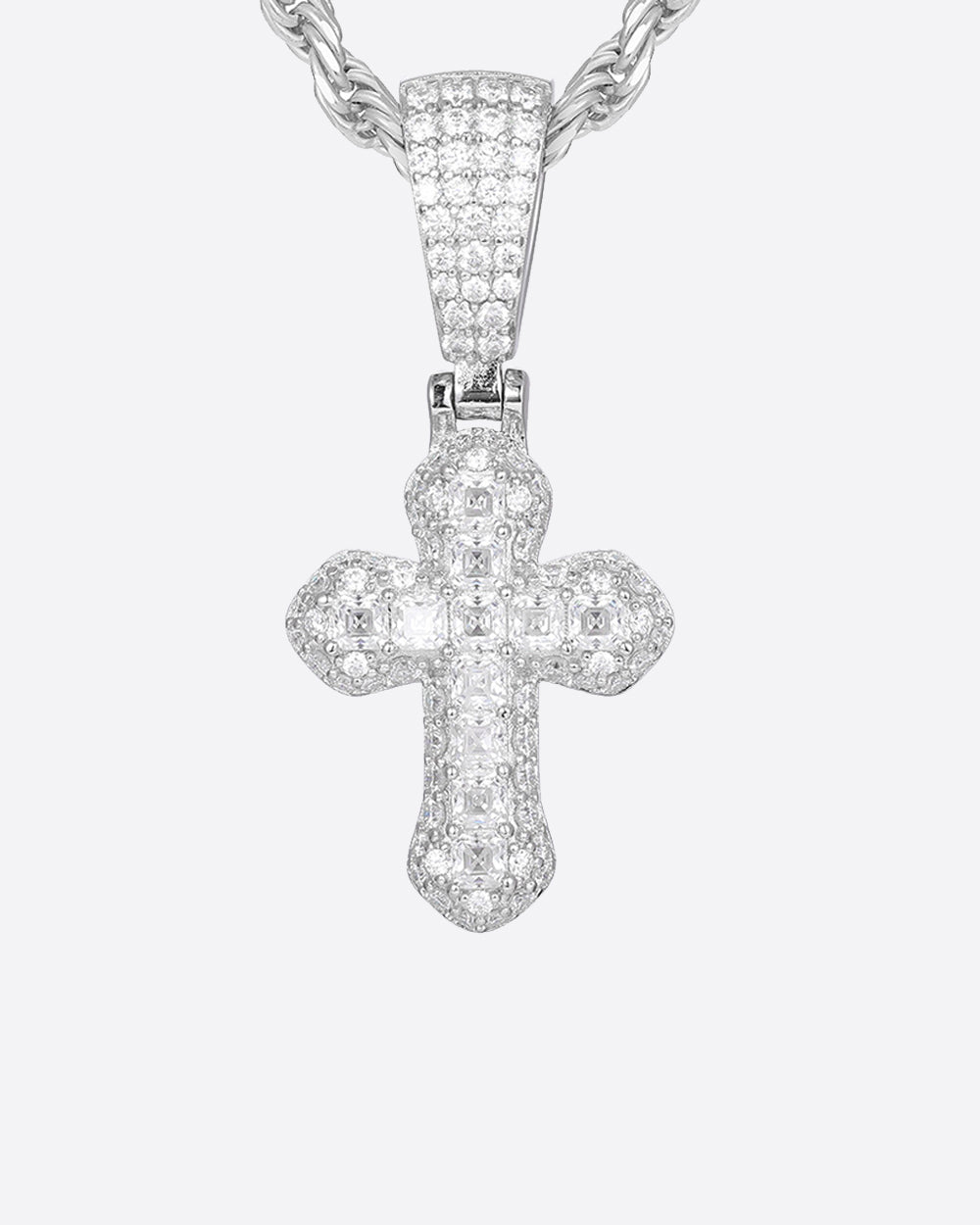 MOISSANITE LATIN CROS ANHÄNGER - WEISSGOLD | Drippy Amsterdam