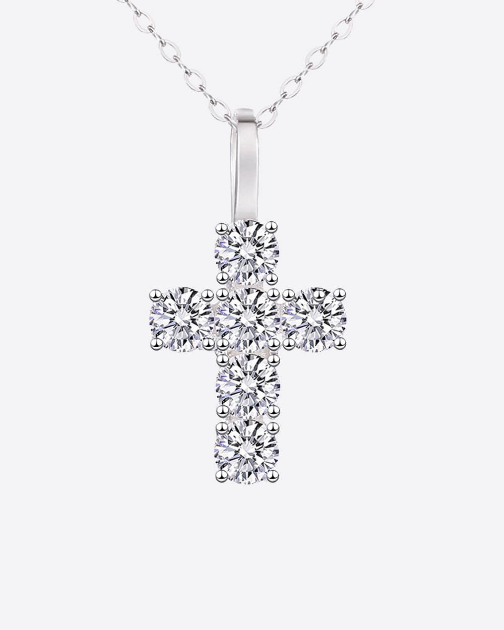 MOISSANITE MICRO CROSS PENDANT. - WHITE GOLD | Drippy Amsterdam
